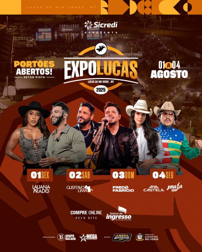 Expolucas 2025 terá entrada gratuita e shows de Ana Castela, Lauana ...